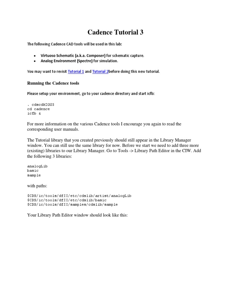 Cadence Tutorial 3 | PDF | Library (Computing) | Waves