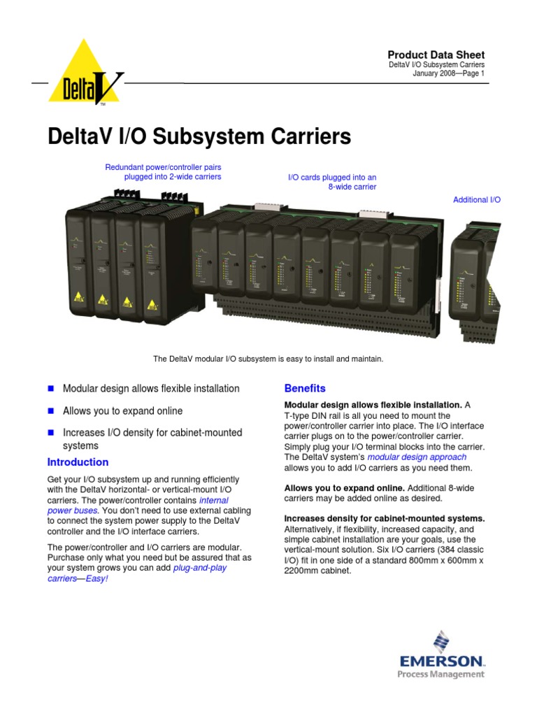 DeltaV I-O Subsystem Carriers PDS January 2008 | PDF | Electrical ...