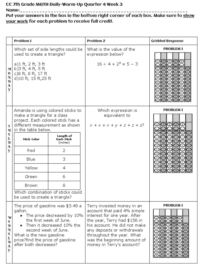Warm Upq4w3cc7thgrademath | PDF