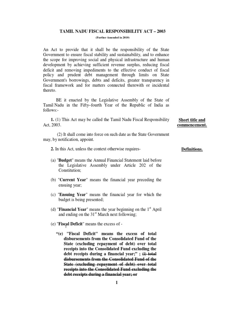 Fiscal Responsibility Act | PDF | Fiscal Policy | Government Budget Balance
