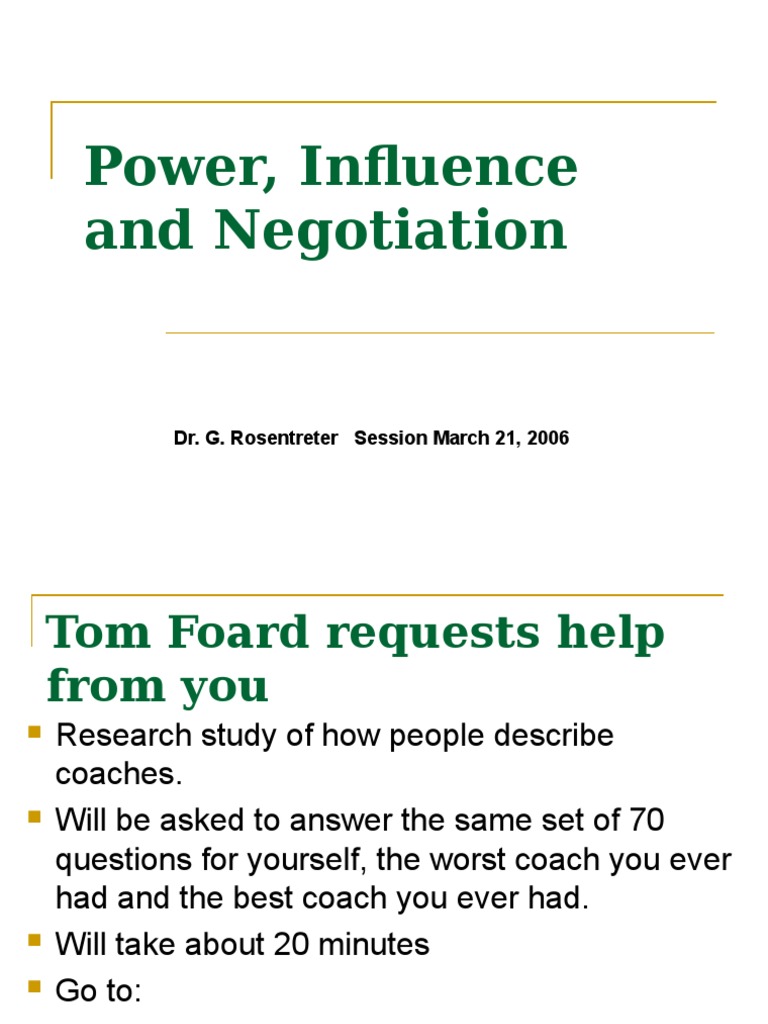 9 - Power Infl Negot | Power (Social And Political) | Bargaining