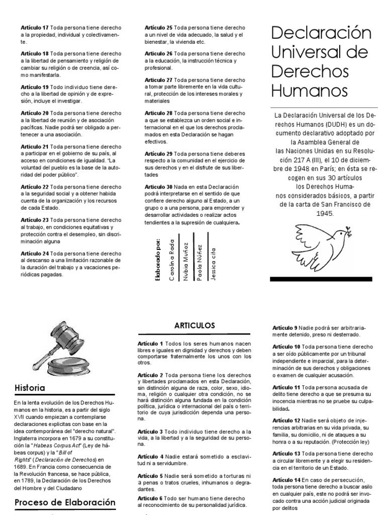 Folleto Declaración Universal de D | PDF | Derechos | Justicia