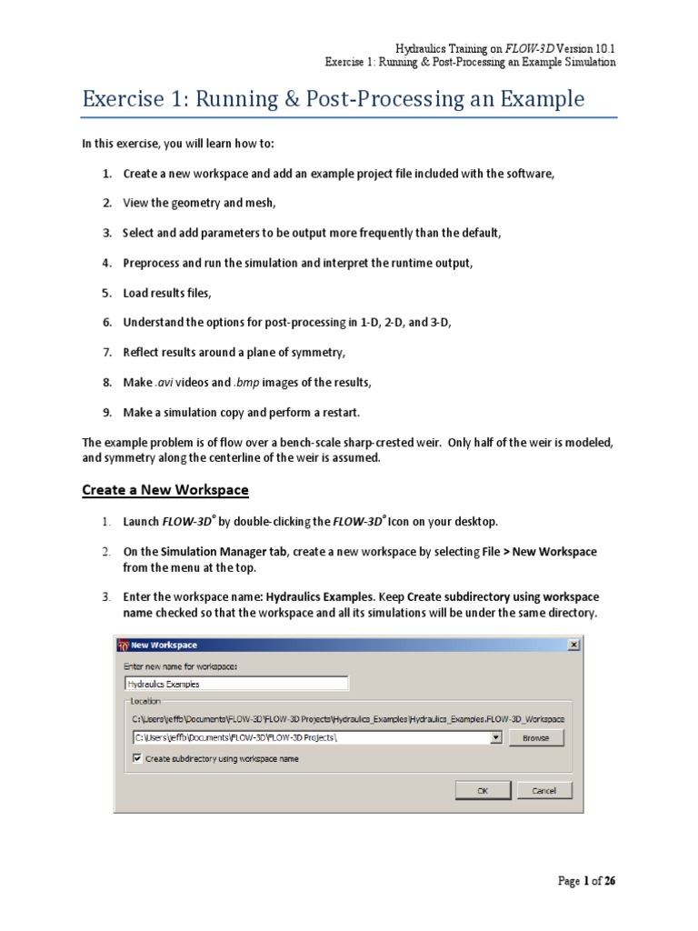 Exercise 1 - Running & Post-Processing An Example | Download Free PDF ...