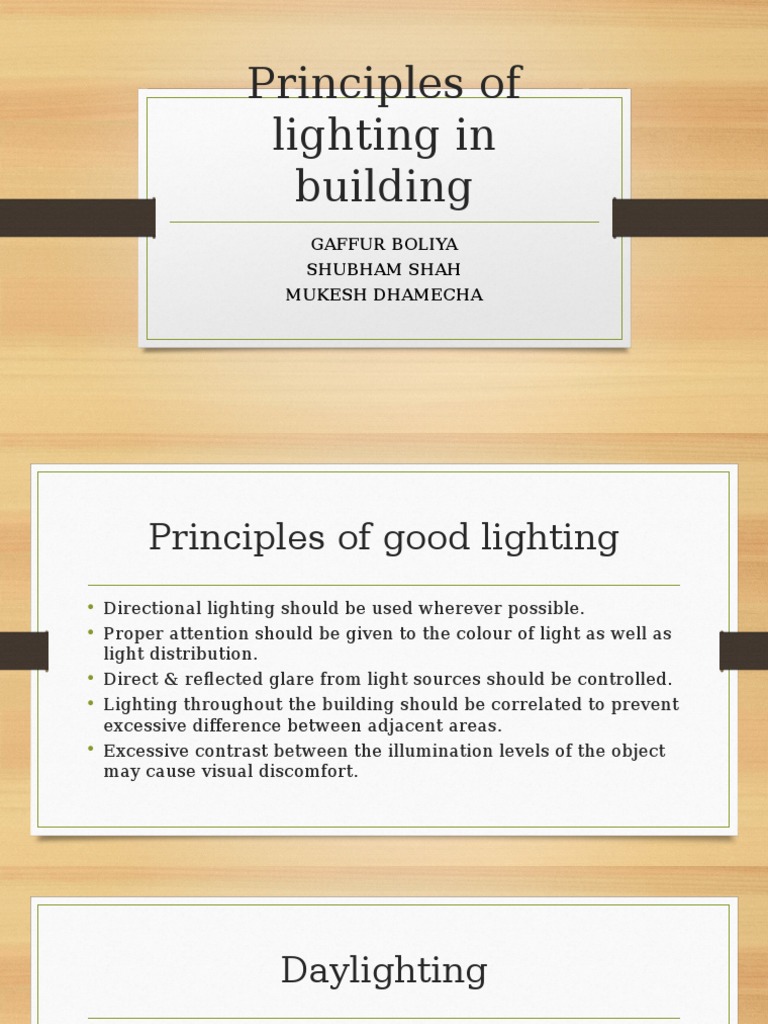 Principles of Lighting in A Building | PDF | Fluorescent Lamp | Lighting