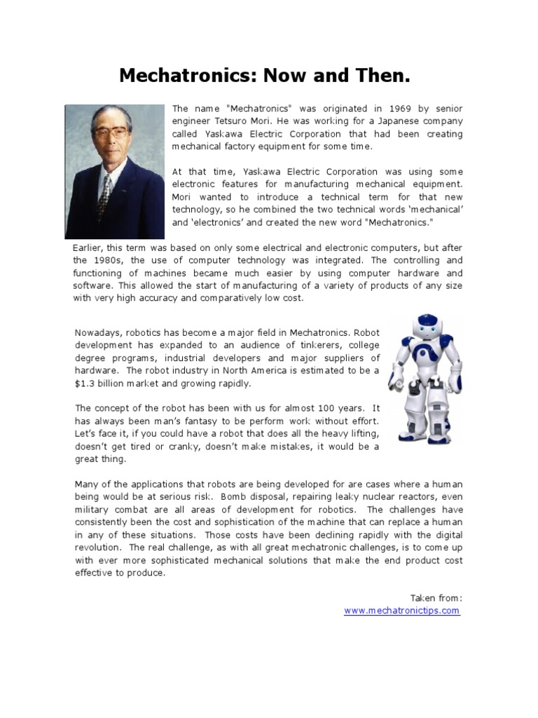 Mechatronics Evolution for Students | PDF | Mechatronics | Grammatical ...