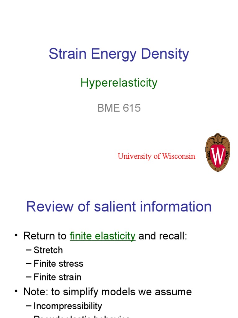 Strain Energy Density Function | PDF | Elasticity (Physics) | Materials