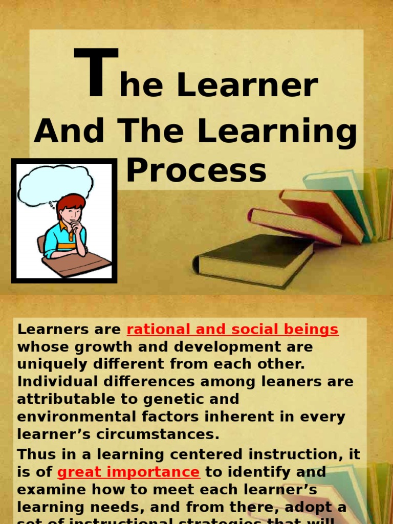 He Learner and The Learning Process | PDF | Learning Theory (Education ...