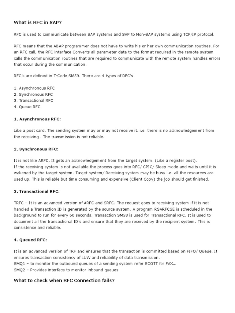 What Is Rfc In Sap Pdf Application Programming Interface Internet Protocols