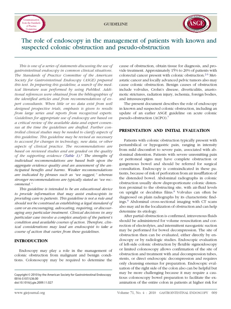 The Role of Endoscopy in The Management of Patients With Known and ...