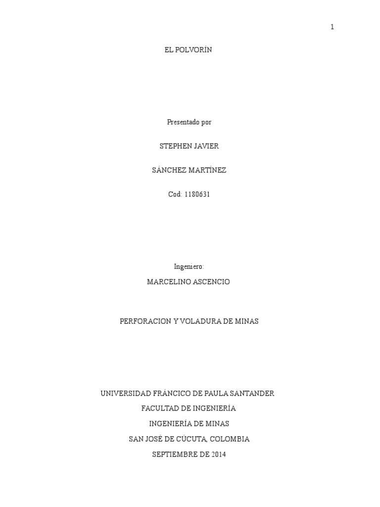 El Polvorín | PDF | Pólvora | Material explosivo