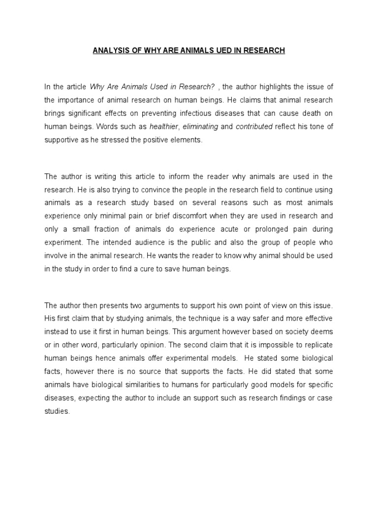 Elc Critical Analysis | PDF | Animal Testing | Argument