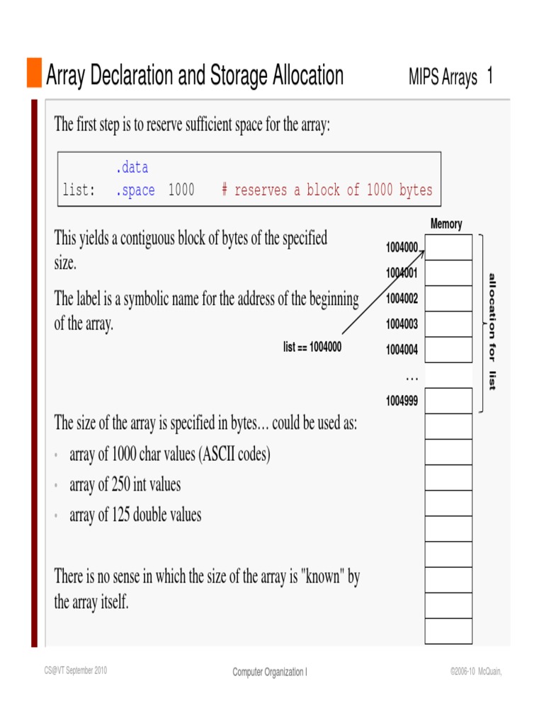 Arrays In Mips Pdf Array Data Structure String Computer Science 9575