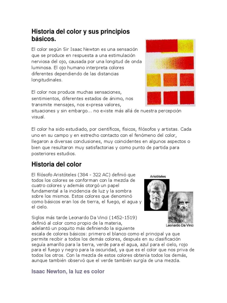 Historia Del Color | PDF | Color | Modelo de color Rgb