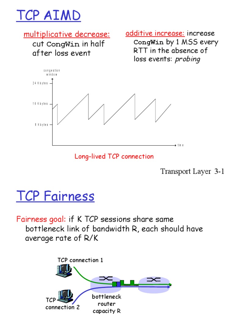 TCP Aimd: Multiplicative Decrease | PDF | Network Congestion | Transmission Control Protocol
