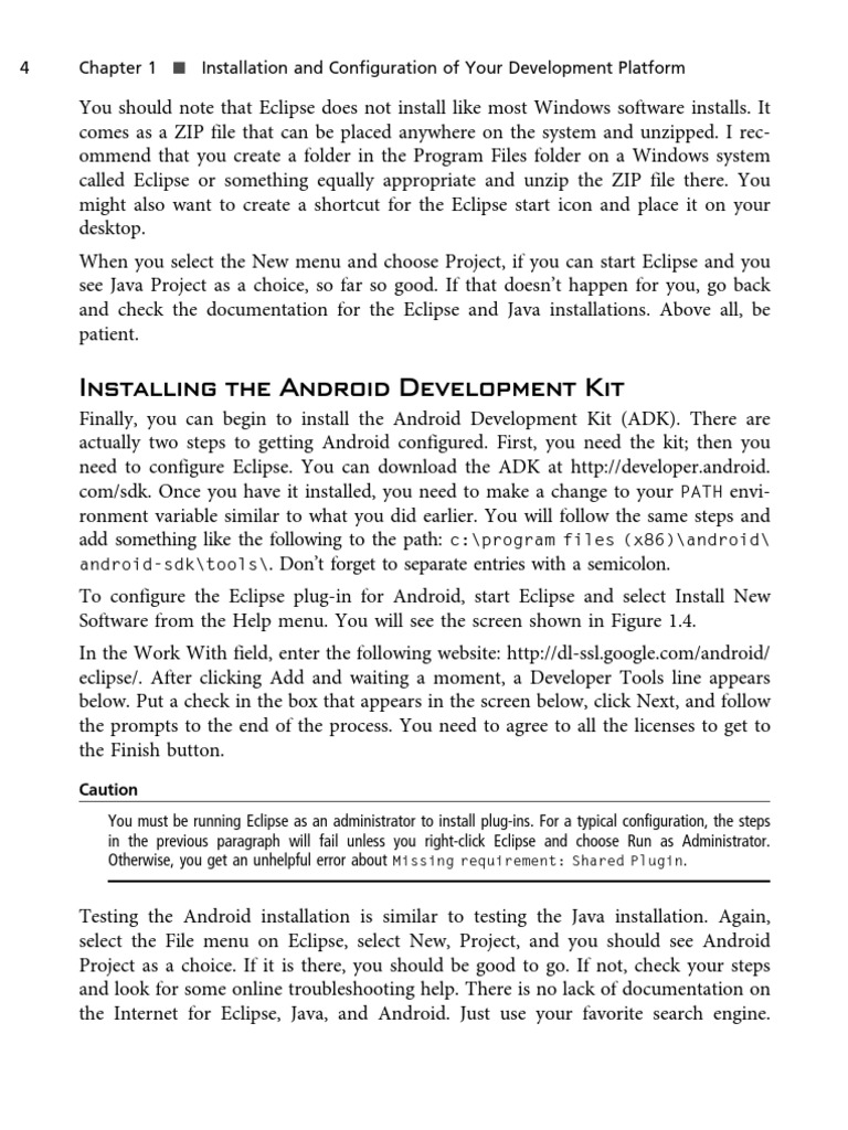 Installing The Android Development Kit: 4 Installation and Configuration of Your Development ...