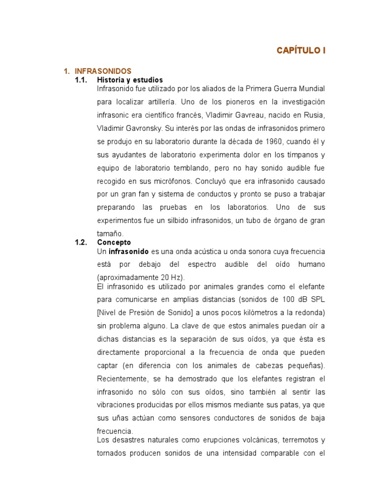 Infrasonidos: Historia y Características | PDF | Sonido | Oscilación