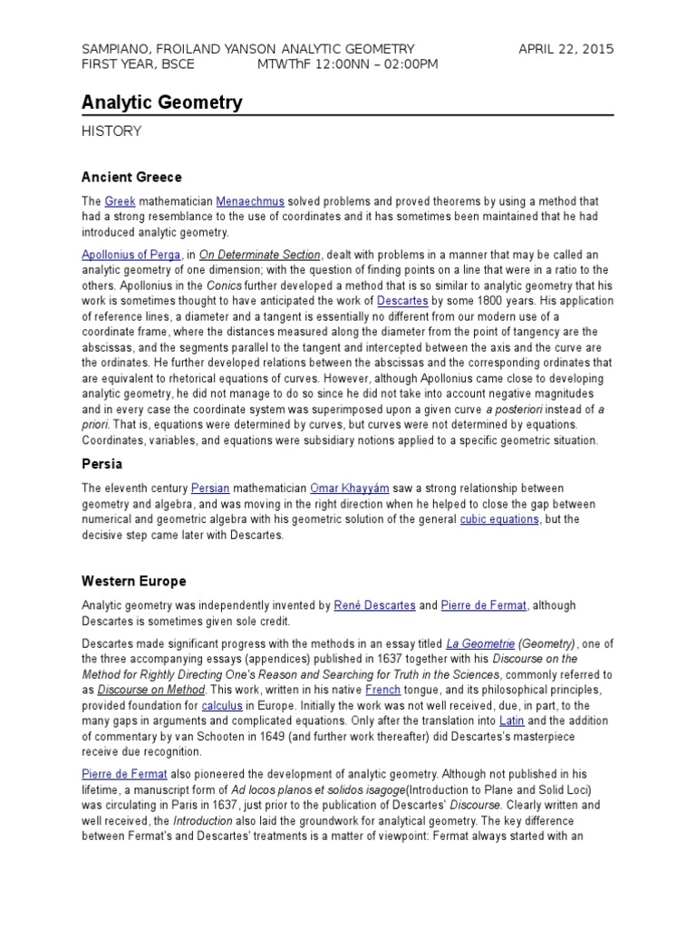 Analytic Geometry | PDF | Analytic Geometry | René Descartes