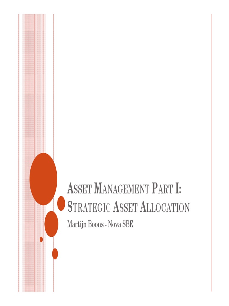 Asset Management - Lecture 1 | PDF | Asset Allocation | Investor