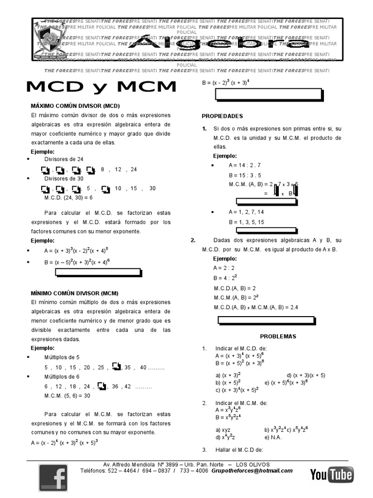 Algebra MCD y MCM | PDF | Enseñanza de matemática | Álgebra