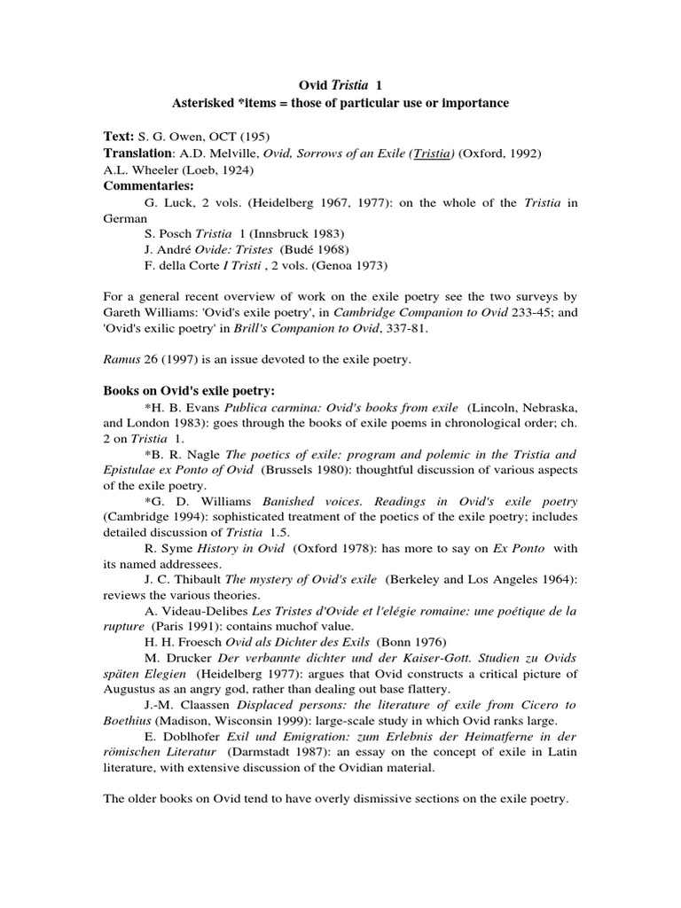 Tristia 1 | PDF | Ovid | Latin Literature