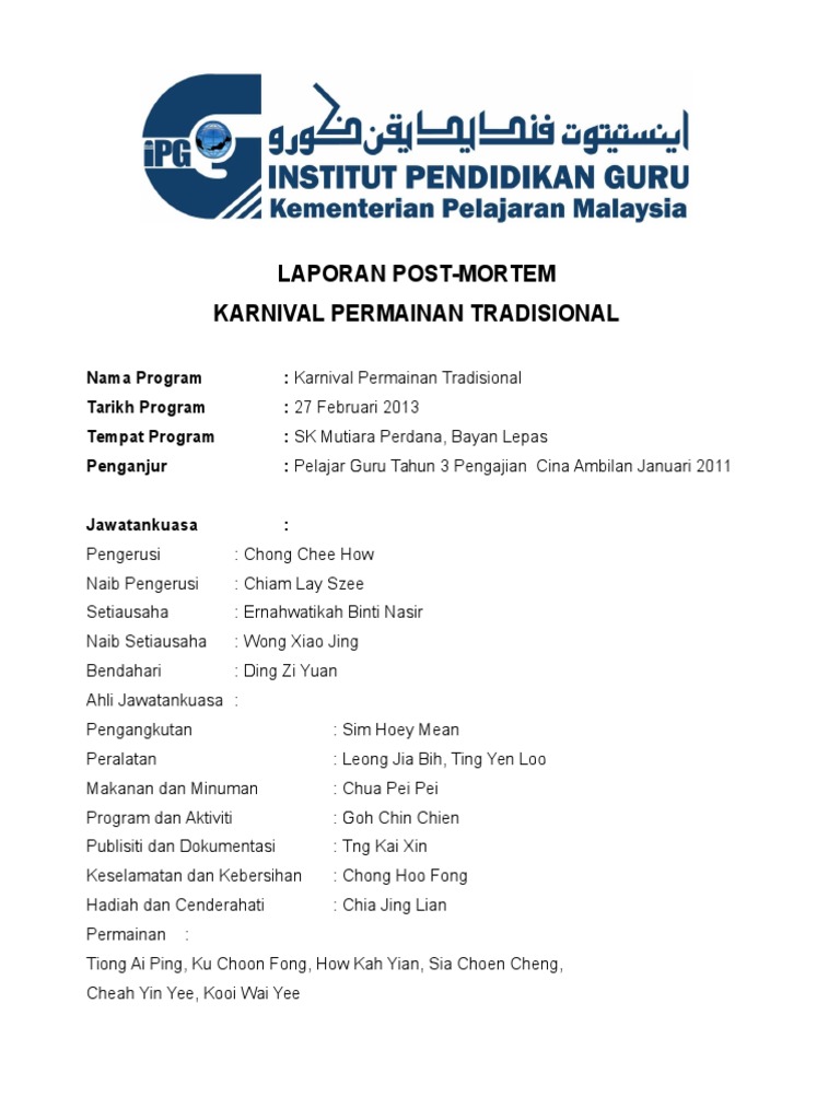 Laporan Post Mortem | PDF