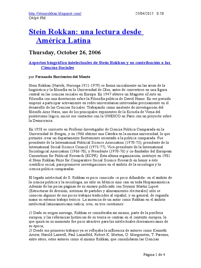 Stein Rokkan | PDF | Teoría | Science