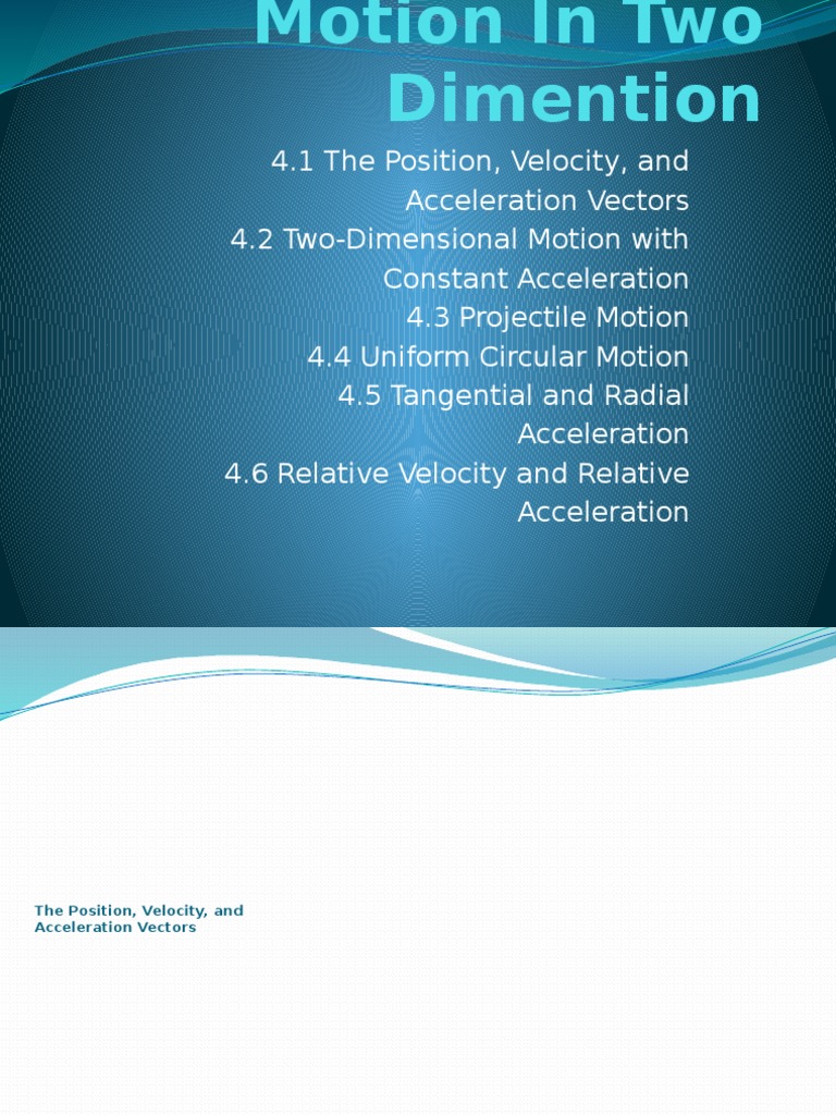 Motion in Two Dimention | PDF | Acceleration | Velocity