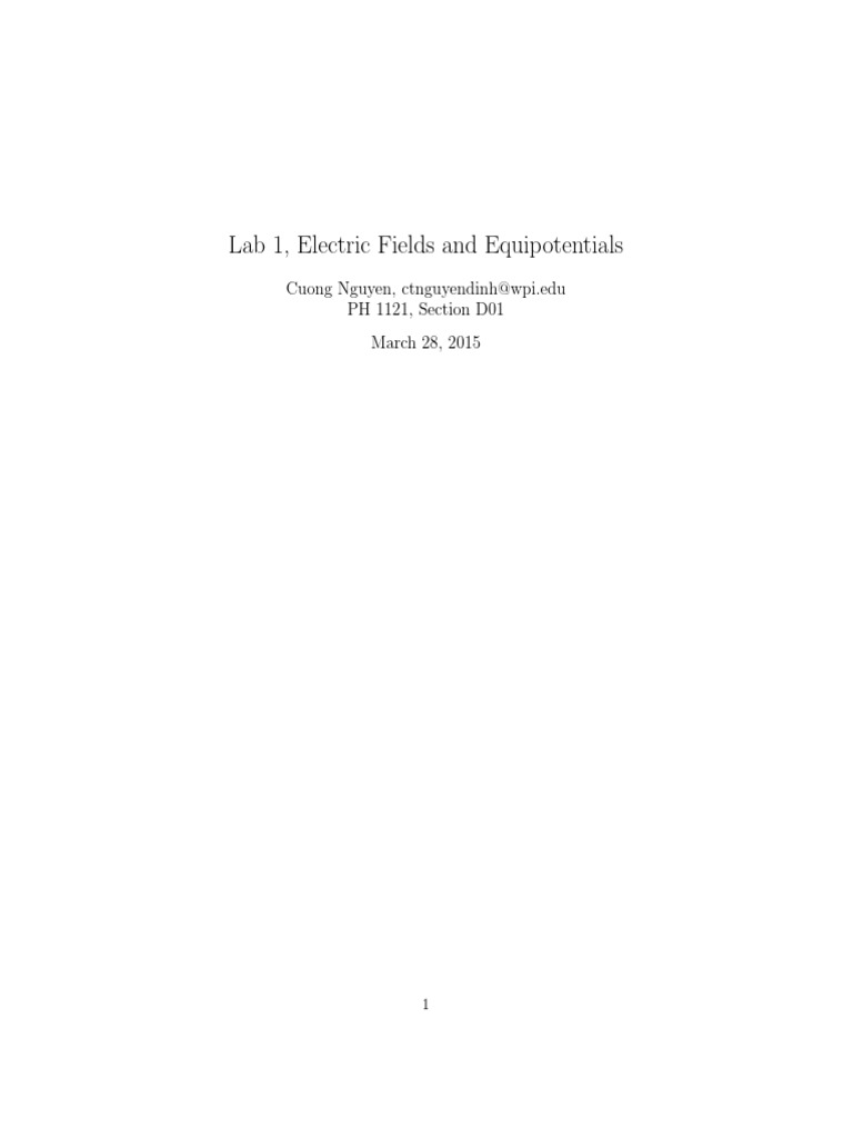 Lab Report - Electric Fields and Equipotentials | PDF | Accuracy And ...