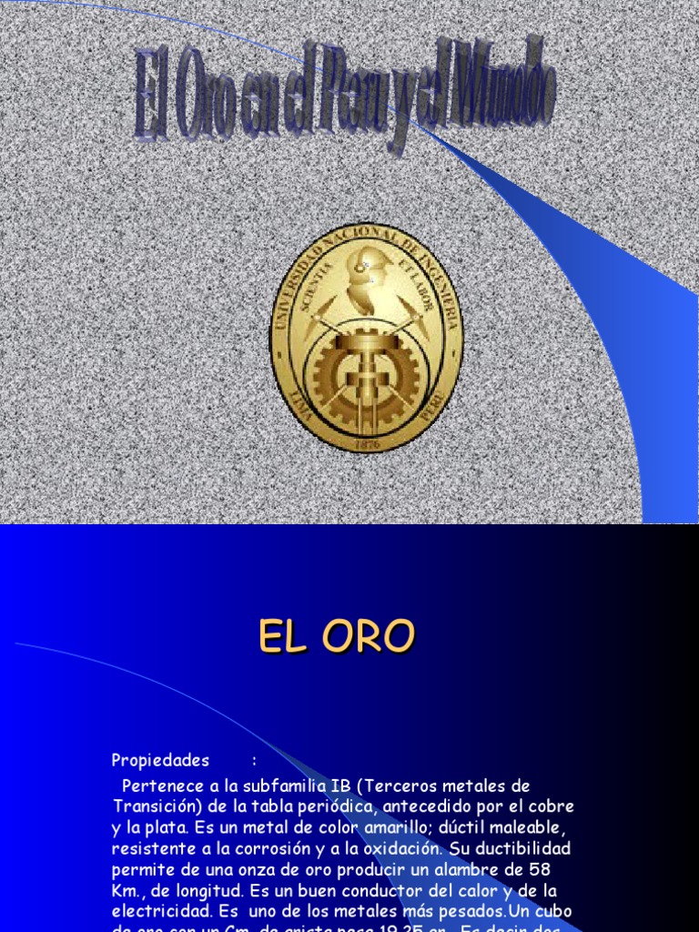 El Oro en El Perú | PDF | Oro | Minería