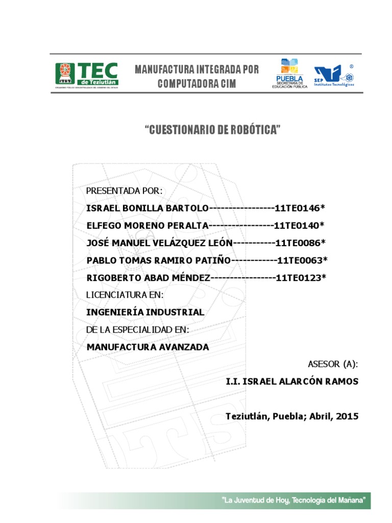 Cuestionario de Robótica PDF | PDF | Solenoide | Robot