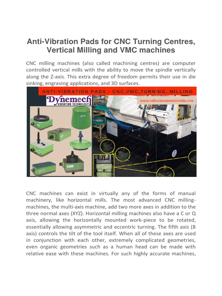 Anti-Vibration Pads For CNC Machines-English | PDF | Numerical Control ...