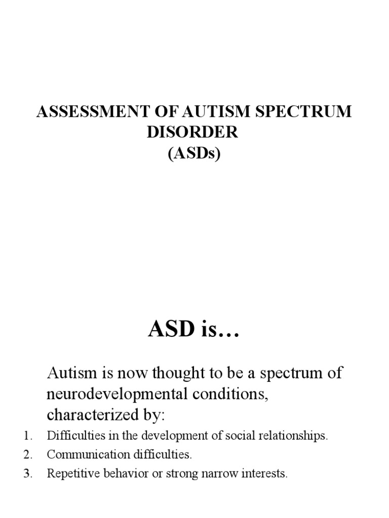 3-Assessment of Autism | PDF | Autism Spectrum | Autism