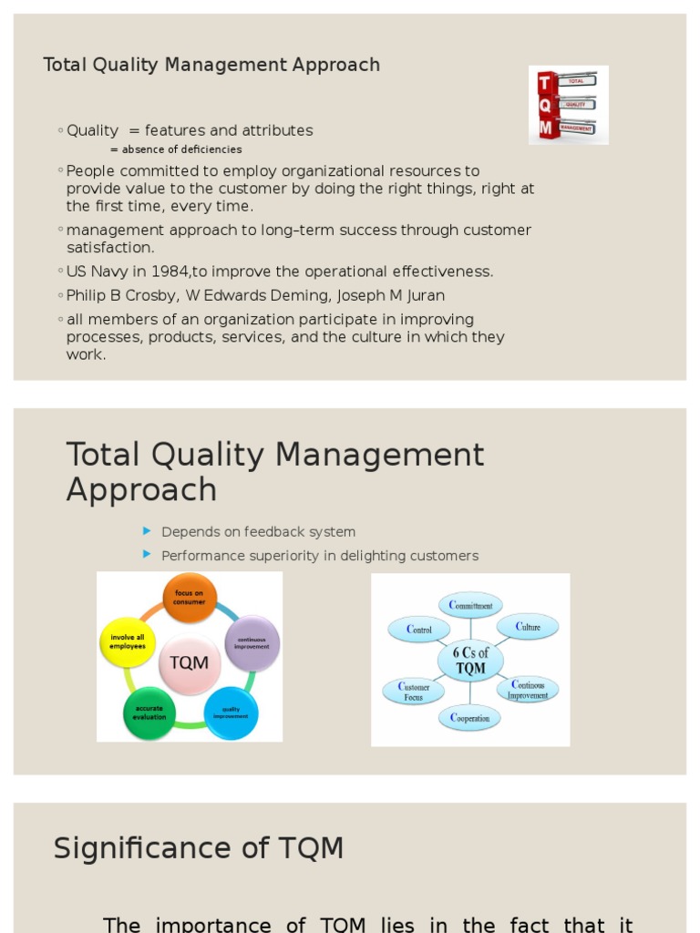 Total Quality Management Approach | PDF