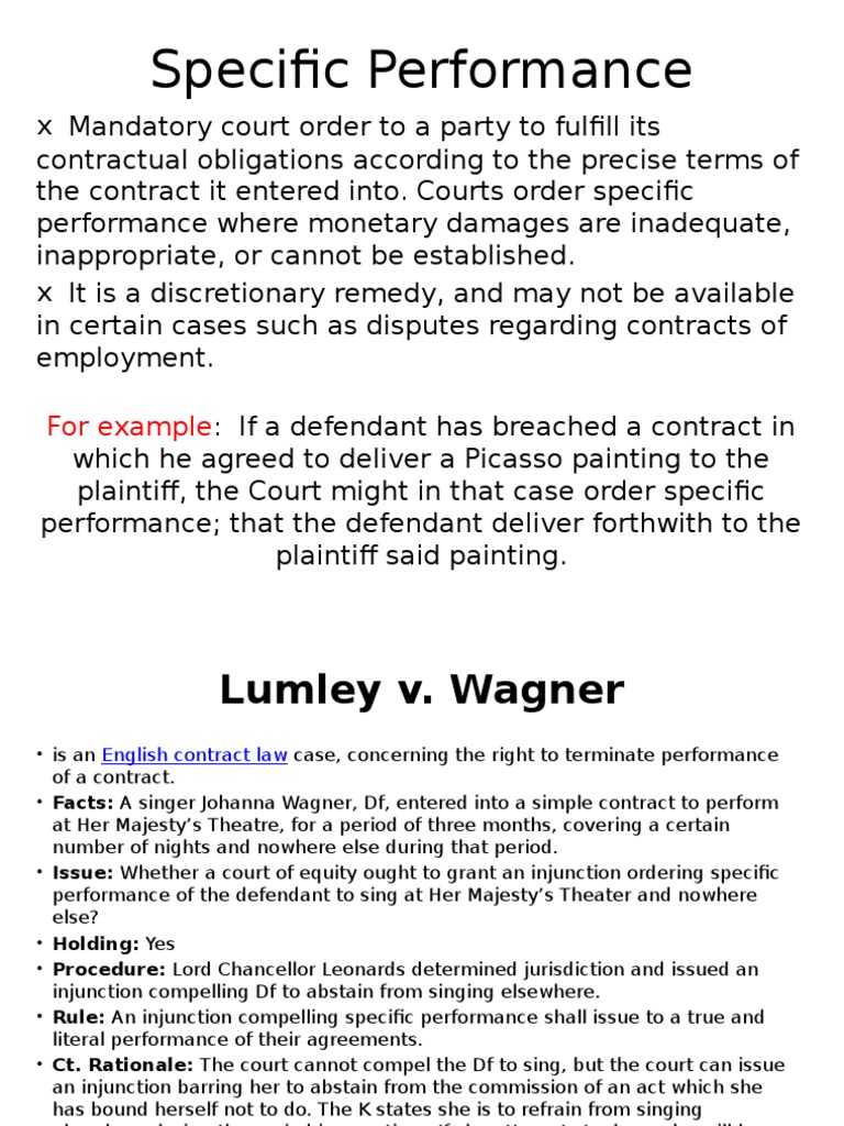 Specific Performance | PDF | Specific Performance | Injunction
