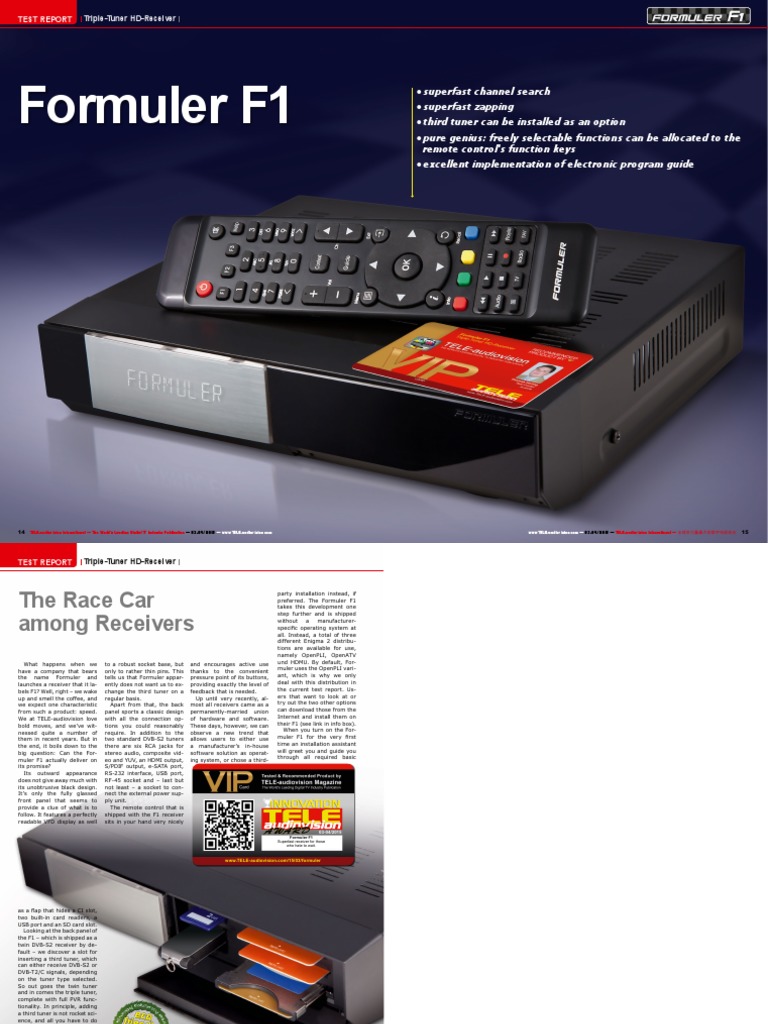 Formuler PDF | PDF | Digital Video Recorder | Consumer Electronics