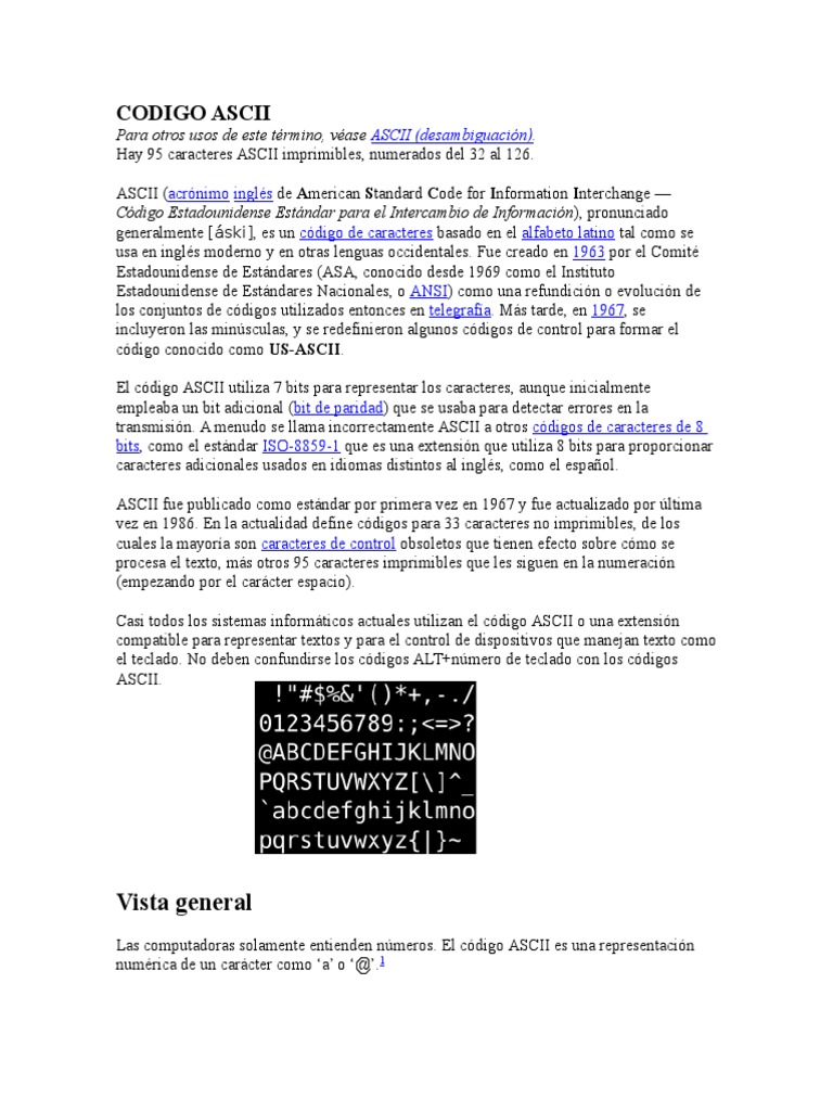 Codigo Ascii | PDF | Ascii | Byte