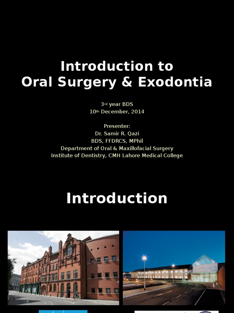 Introduction To Oral Surgery & Exodontia | PDF | Dental Degree | Oral ...