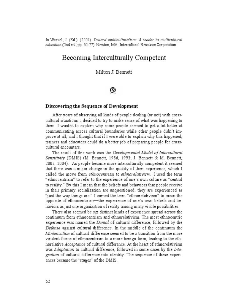 Becoming Interculturally Competent | PDF | Cross Cultural Communication ...