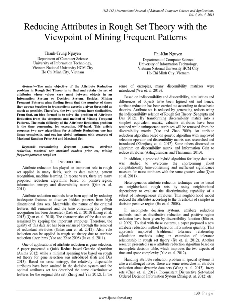 Paper 21 Reducing Attributes In Rough Set Theory Pdf Mathematical Optimization Systems Science