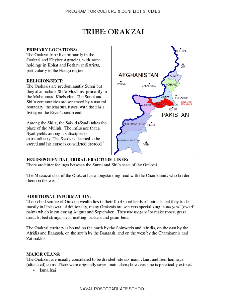 Orakzai Tribes | PDF | Tehrik I Taliban Pakistan | Organisations ...
