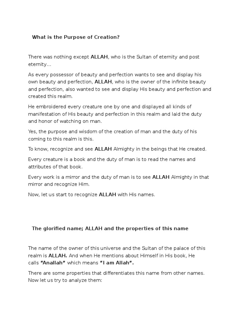 The Names of Allah and Their Reflections | PDF | Mercy | Compassion