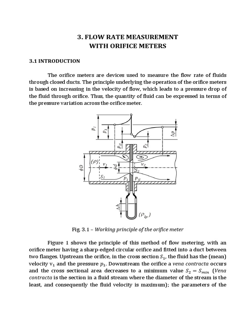 Flow Rate Measurement with Orifice Meters | PDF | Fluid Dynamics ...