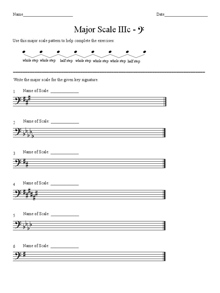 Major Scale Exercise Template | PDF