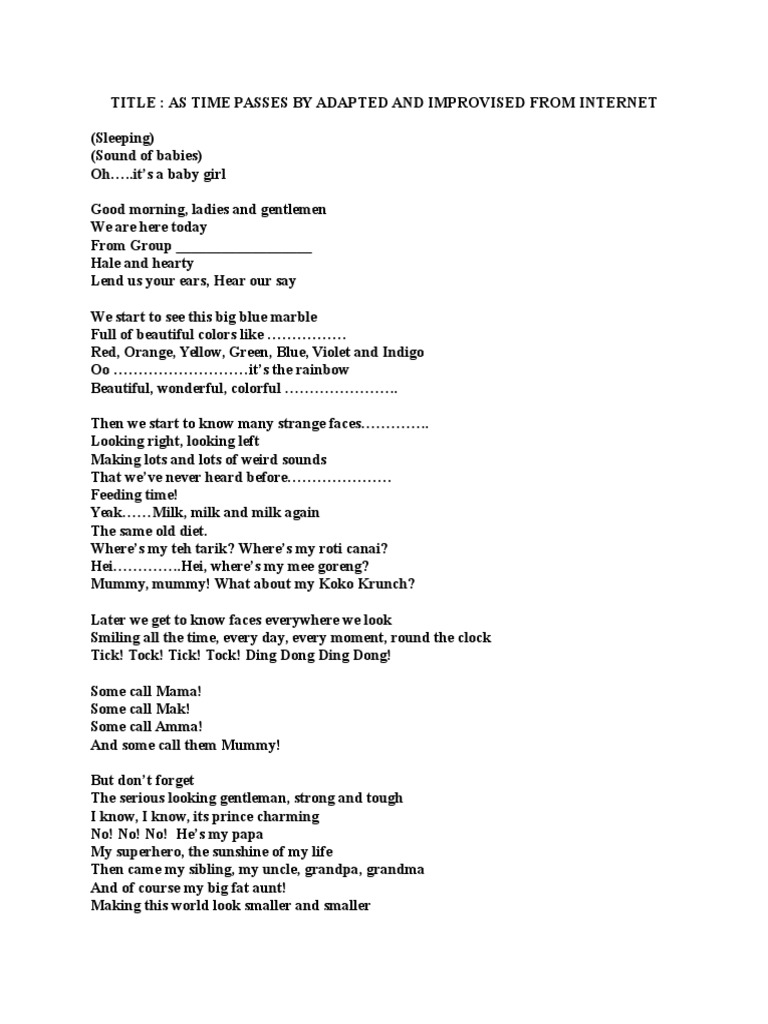 Choral Speaking Example | PDF