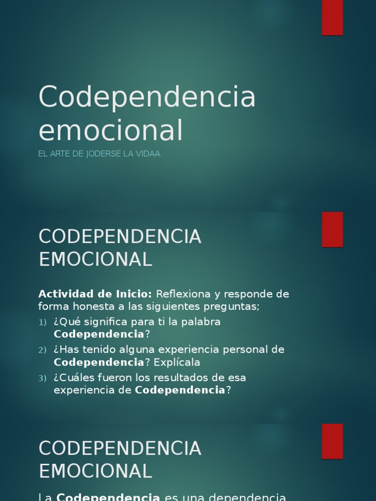 Entendiendo la Codependencia Emocional | PDF | Autoestima | Ira
