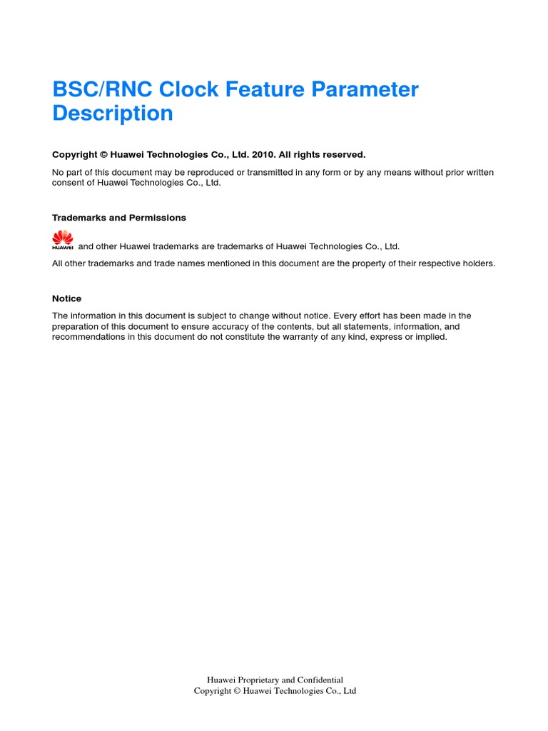 BSC/RNC Clock Feature Parameter Description | PDF | Global Positioning ...