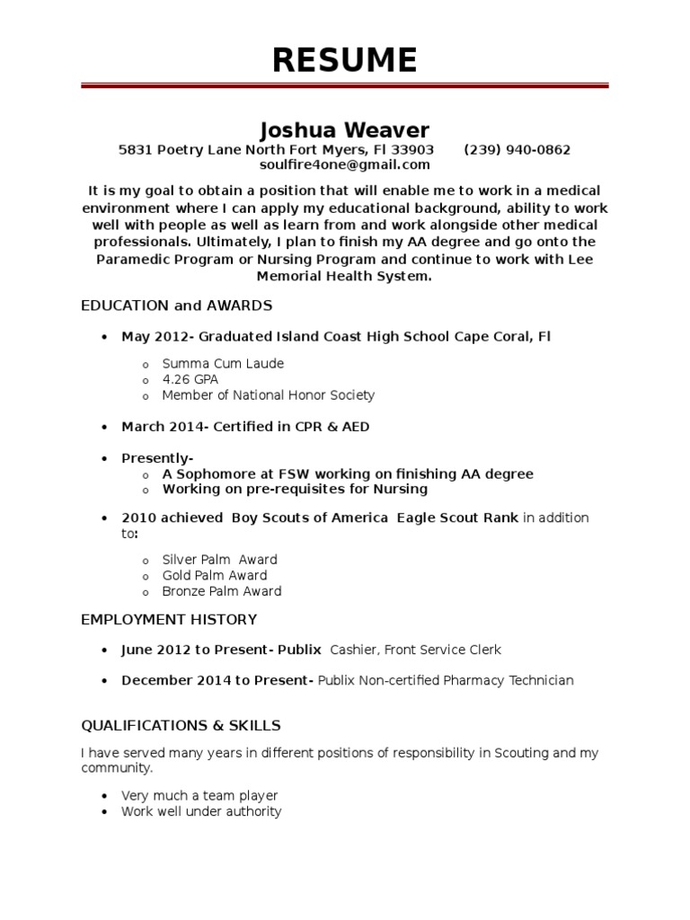 Resume: Joshua Weaver | PDF