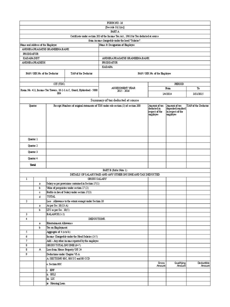 Summary of Tax Deducted at Source: Total | PDF | Taxes | Salary