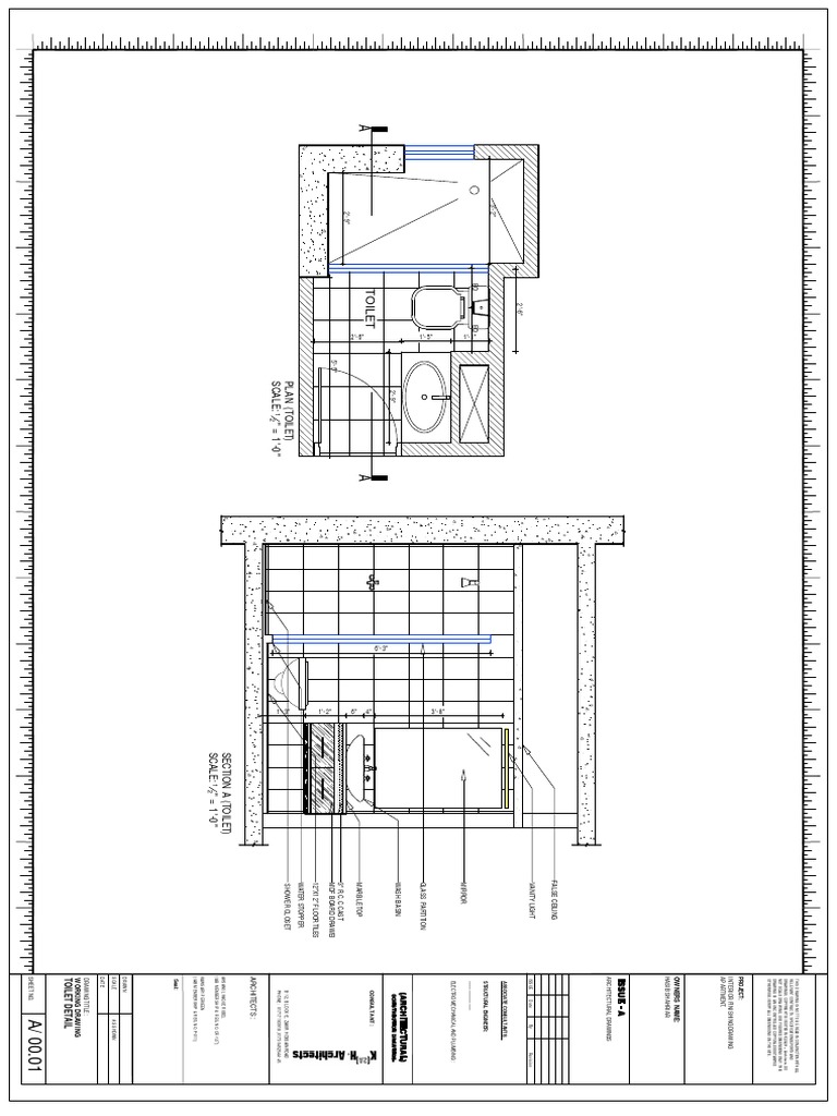 Toilet Detail Working Drawing | PDF | Technology & Engineering