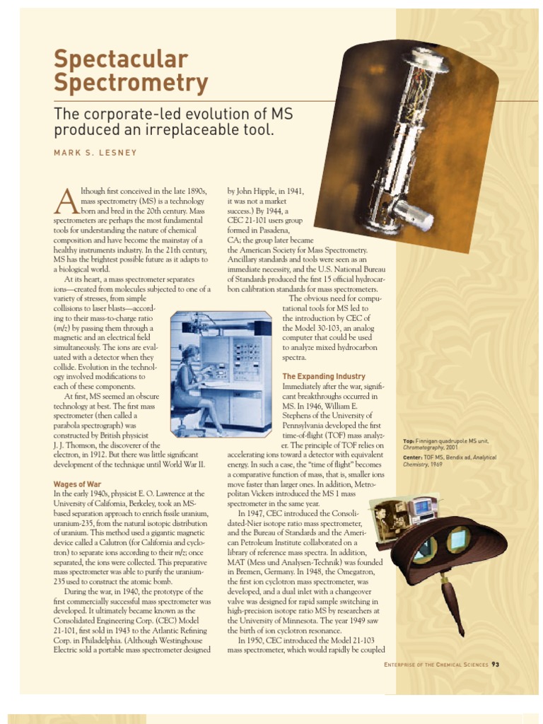 Mass Spectrometer History | Download Free PDF | Mass Spectrometry | Gas ...